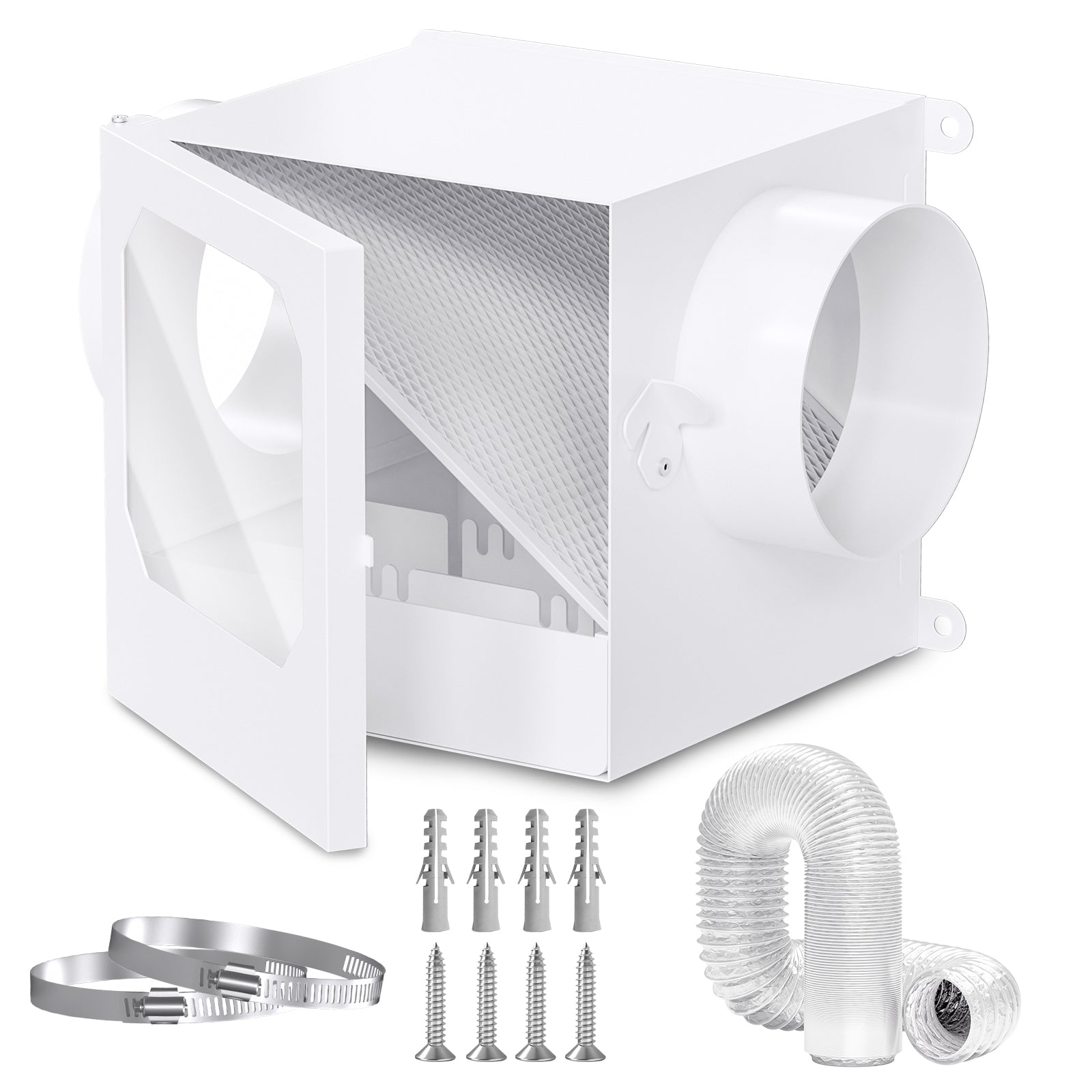Upgrade Metal Dryer Duct Lint Trap, HG Power Indoor Dryer Vent Catcher